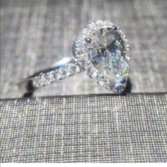 Jewelry | Beautiful White Gold Filled Engagement Ring | Poshmark